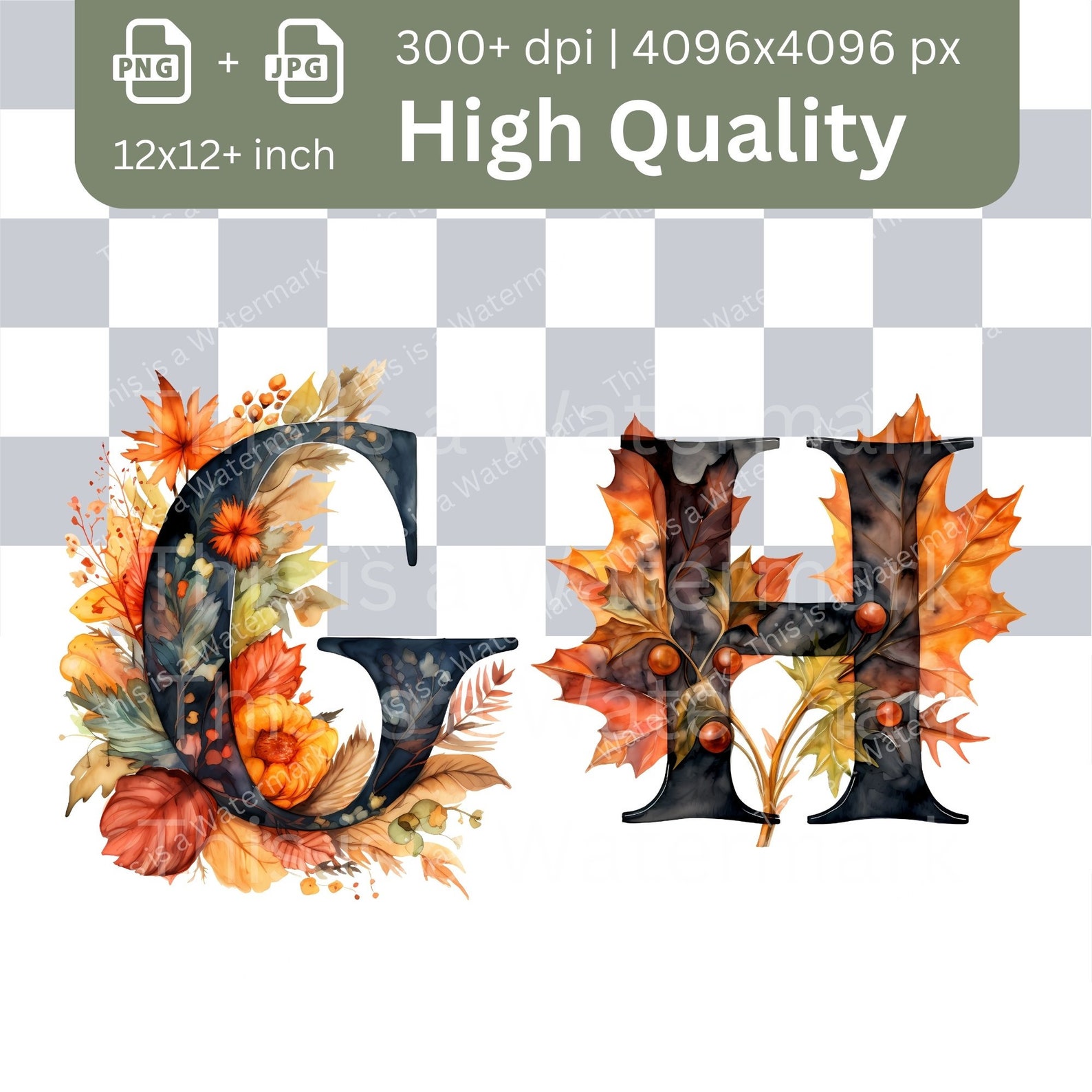 Autumn Alphabet 26x PNG Clip Art Bundle Fancy Letters Autumn - Etsy