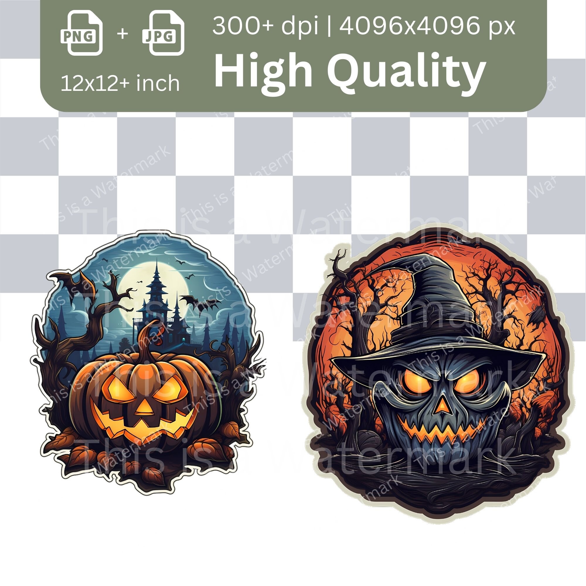 Halloween Sticker Clipart 77 PNG/JPG Bundle Spooky Sticker - Etsy