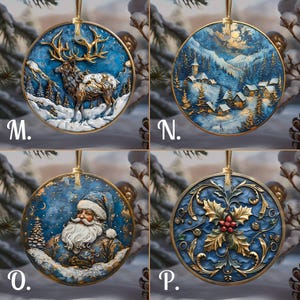 Blue & Gold Christmas Ornaments a Lot of Options Ceramic Ornaments (no ...