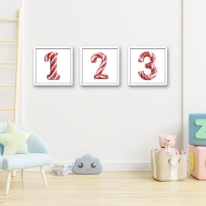 Candy Cane Numbers Clipart 10 PNG Bundle Christmas Sweet Font Clipart ...