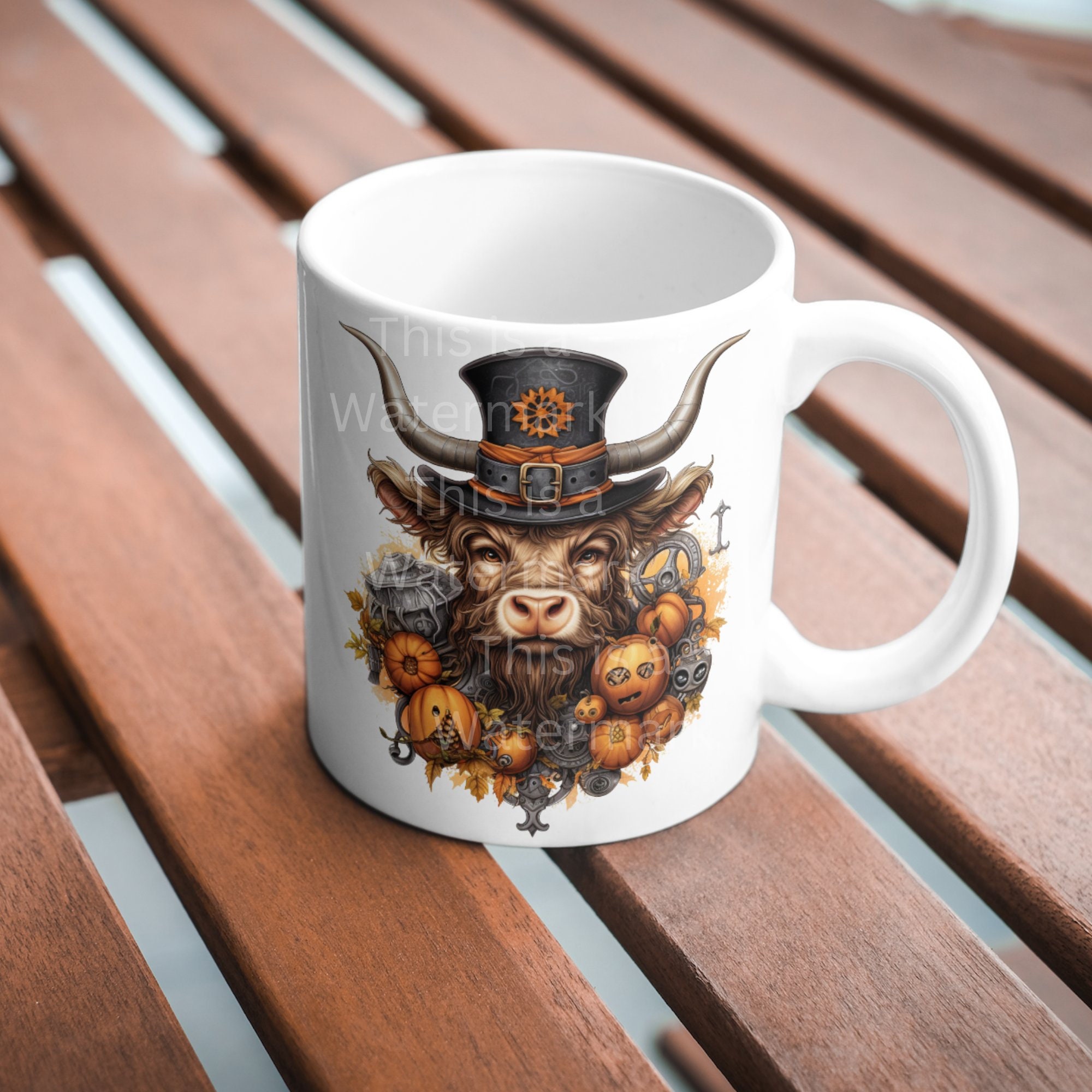 Steam Punk Highland Cow Clipart 77 PNG JPG Halloween Bundle - Etsy