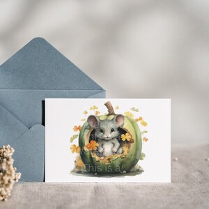Cute Mouse Inside Pumpkin 7+7 PNG JPG Bundle Halloween Animal Clipart ...