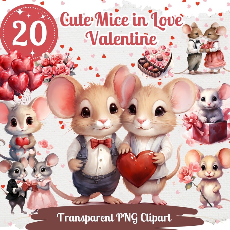 Mouse Valentine Card - Etsy