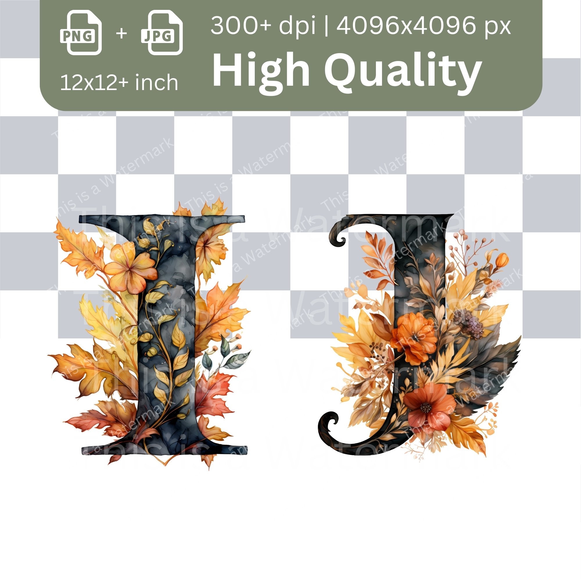 Autumn Alphabet 26x PNG Clip Art Bundle Fancy Letters Autumn - Etsy