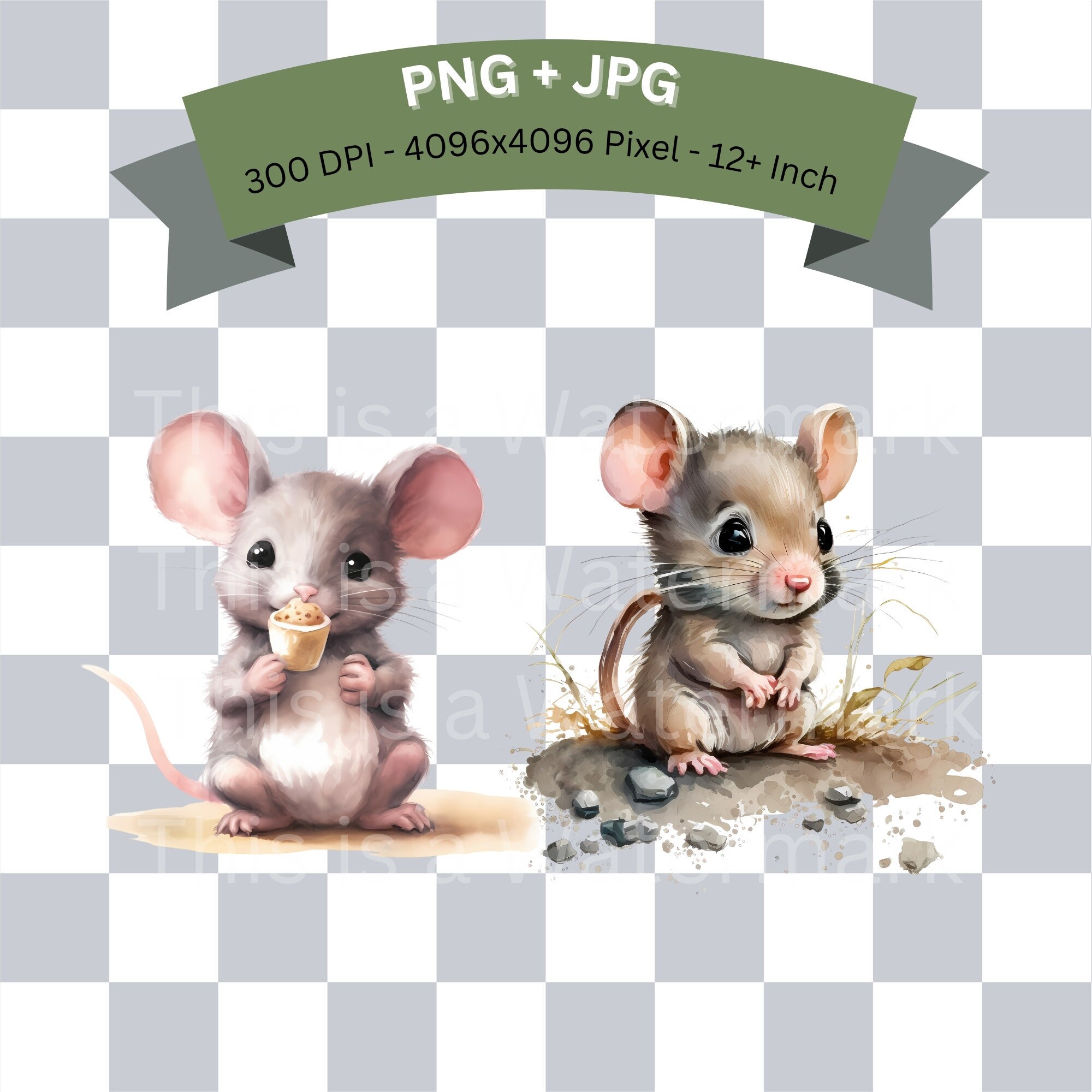 Cute Mouse Watercolor Clipart, Nursery Art (PNG, JPG) - Etsy