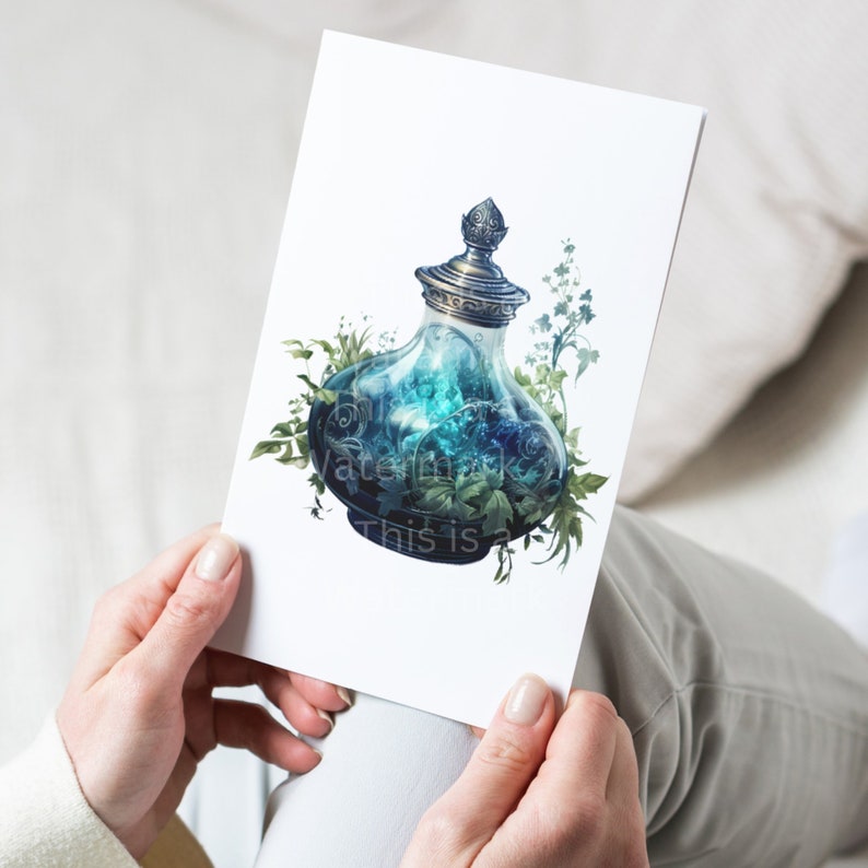 Potion Bottle Clipart 77 PNG Bundle Magic Blue Fantasy Elixir - Etsy