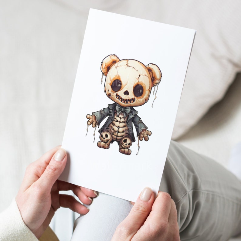 Scary Teddy Bear Clipart 77 PNG Bundle Halloween Skeleton - Etsy