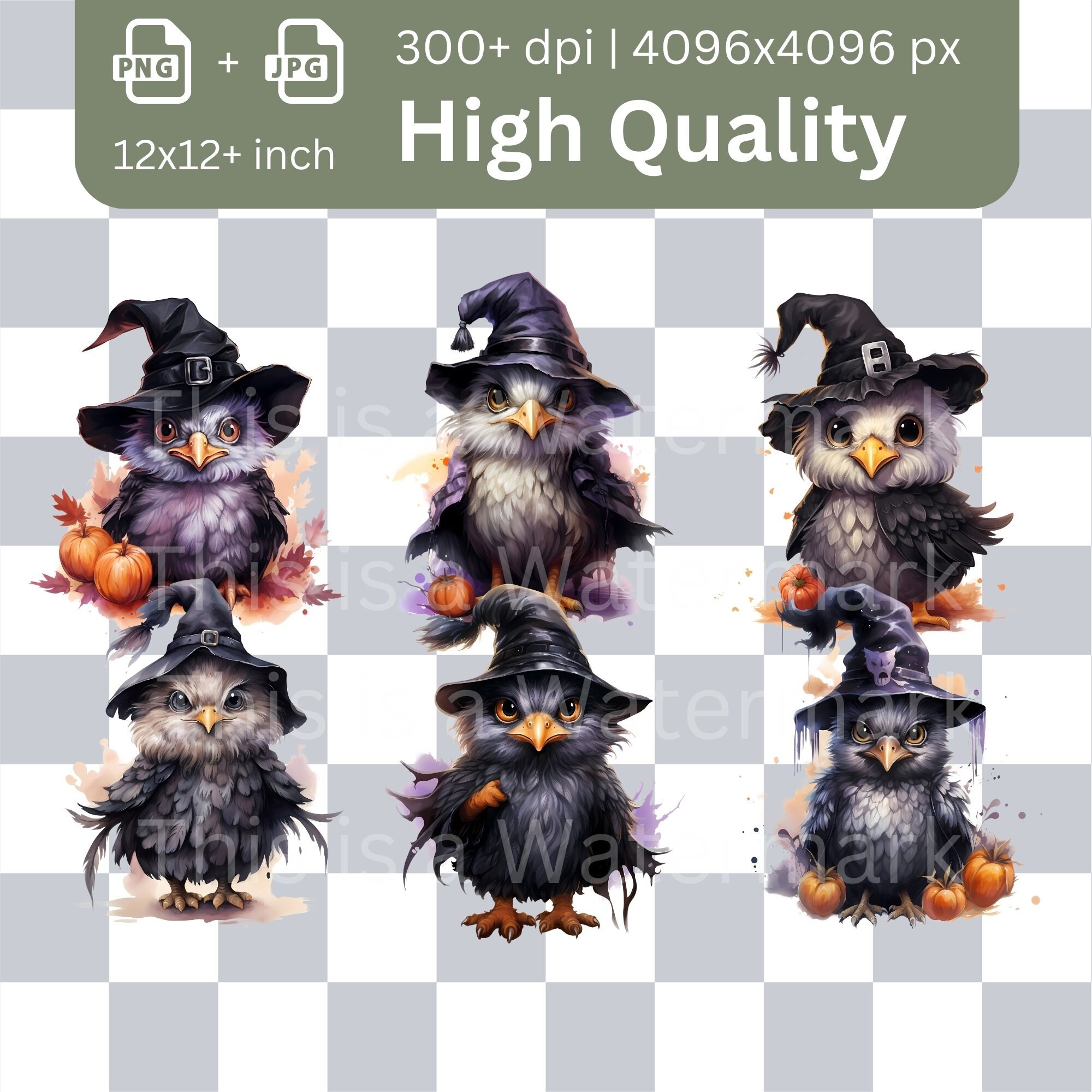 Halloween Character Clipart 4949 PNG/JPG Bundle Halloween - Etsy
