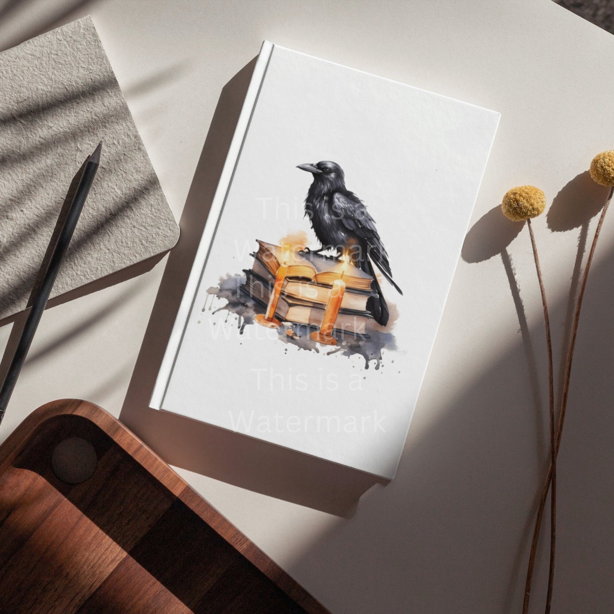 Black Raven on Books 6x PNG Clip Art Bundle Watercolor - Etsy