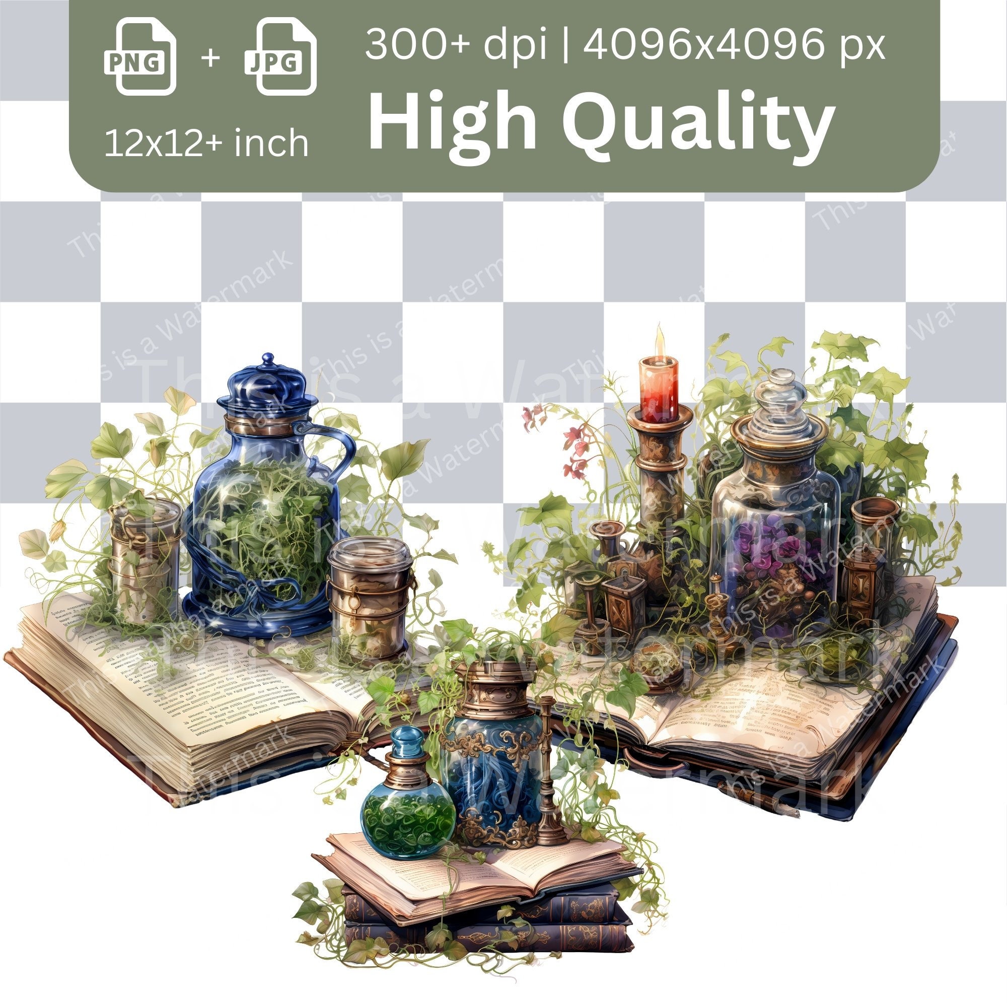 Magic Book and Potion 77 PNG Clip Art Bundle Magic Fantasy - Etsy