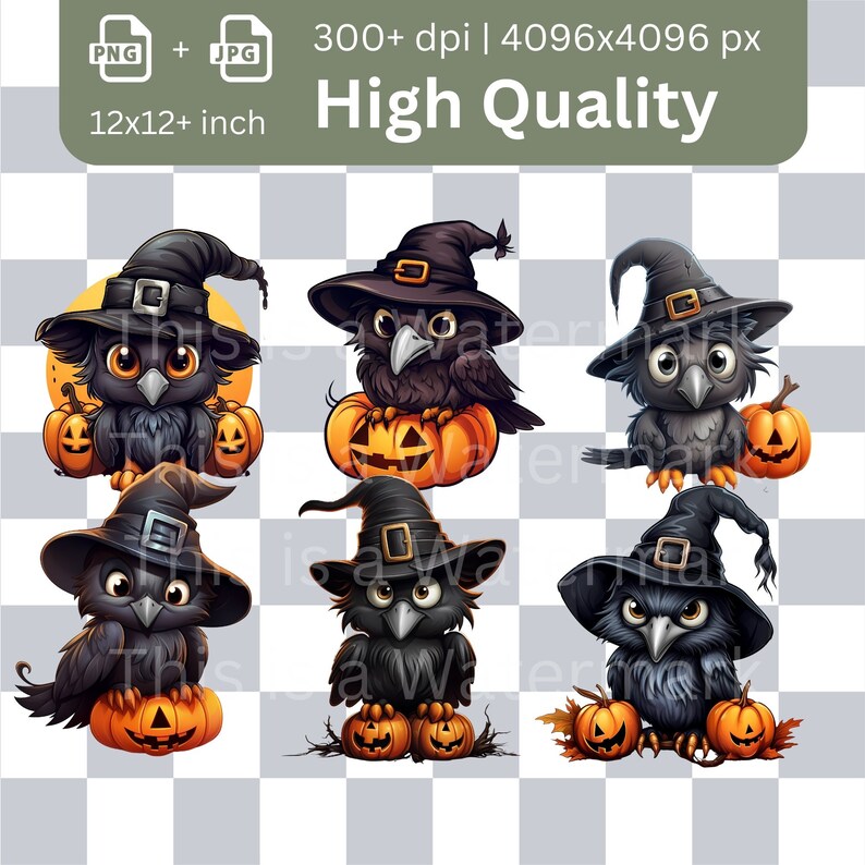 Halloween Character Clipart 4949 PNG/JPG Bundle Halloween - Etsy