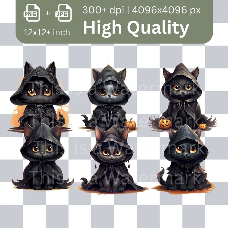 Halloween Character Clipart 4949 PNG/JPG Bundle Halloween - Etsy