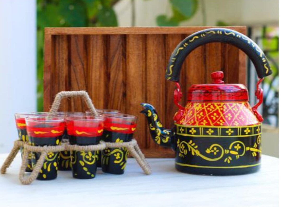 Indian Tea Pot, Tea Set, Tea Kettle, Aluminum Pot, Indian Hand Art ...