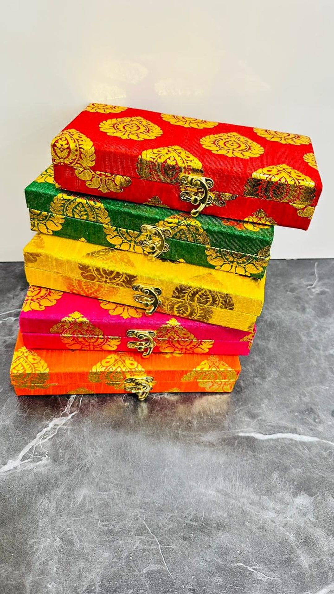 100 Handmade Decorative Sweet Box, Fabric Brocade Box for Indian ...