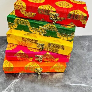 100 Handmade Decorative Sweet Box, Fabric Brocade Box for Indian ...