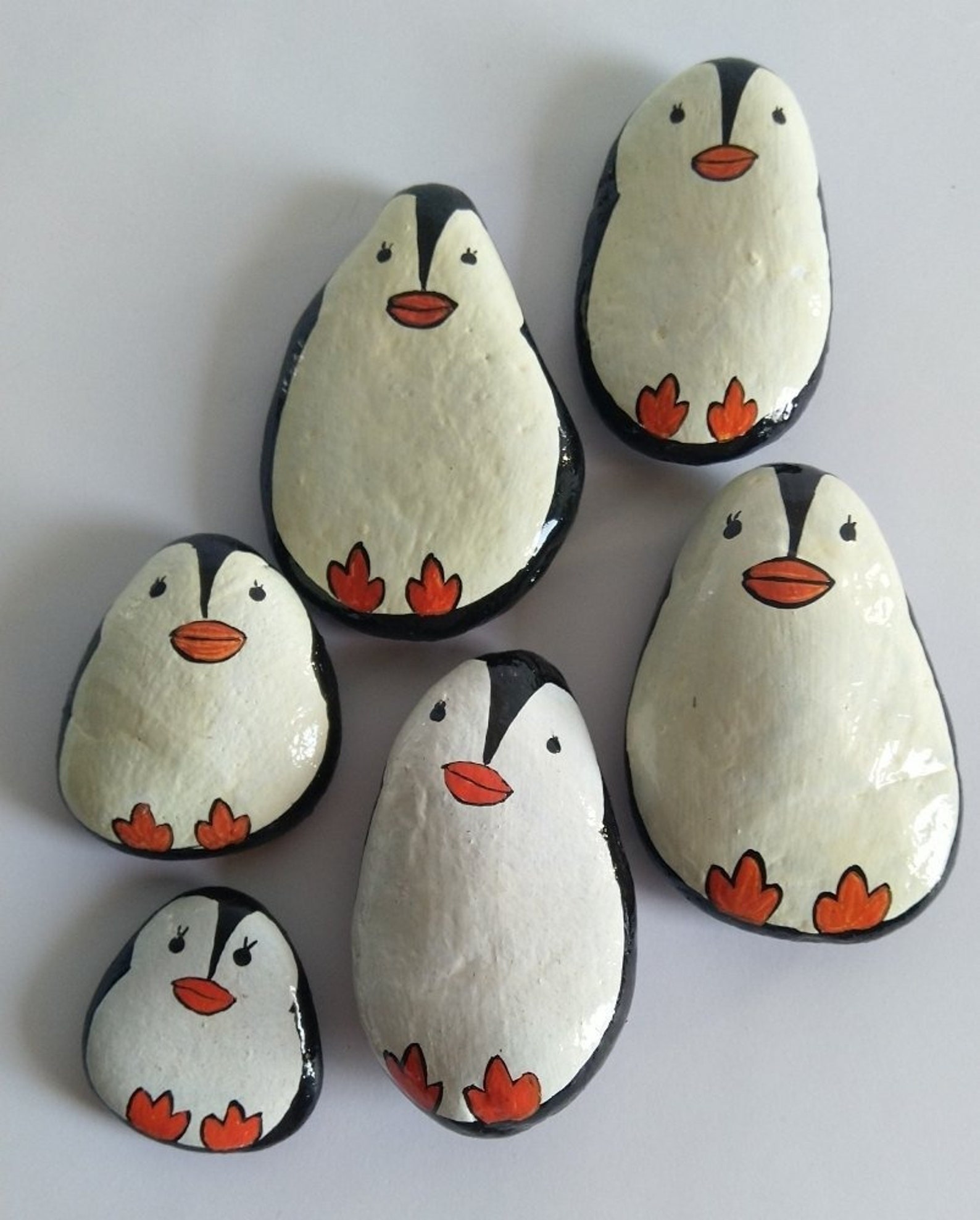 Handmade Art Hand Painted Multicolor Stones Set for Home Decor, Vintage ...