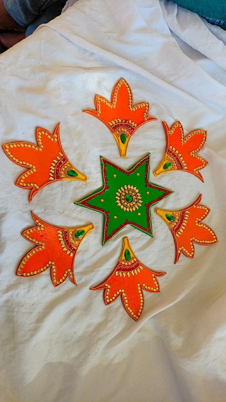 Wooden Rangoli Set, Wooden Rangoli, Reusable Rangoli, Centerpiece ...