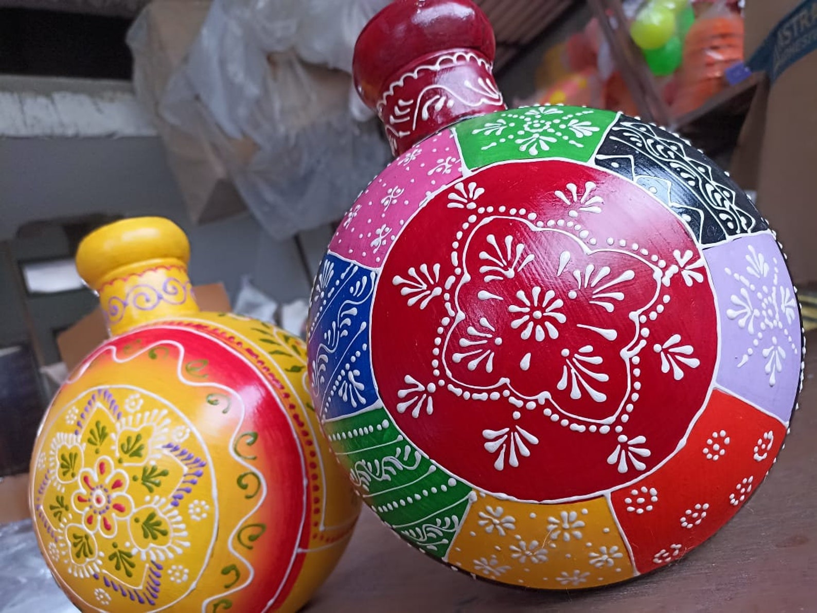 Metal Round Flower Pot, Handi, Vessel, Flower Vase, Handmade Hand ...