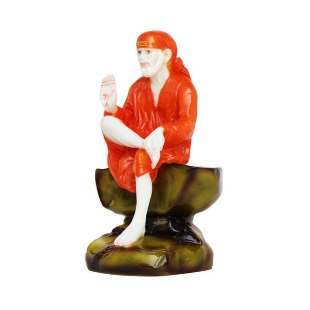 9 Handcrafted Sai Baba Idol Sitting on Block in Orange - Etsy