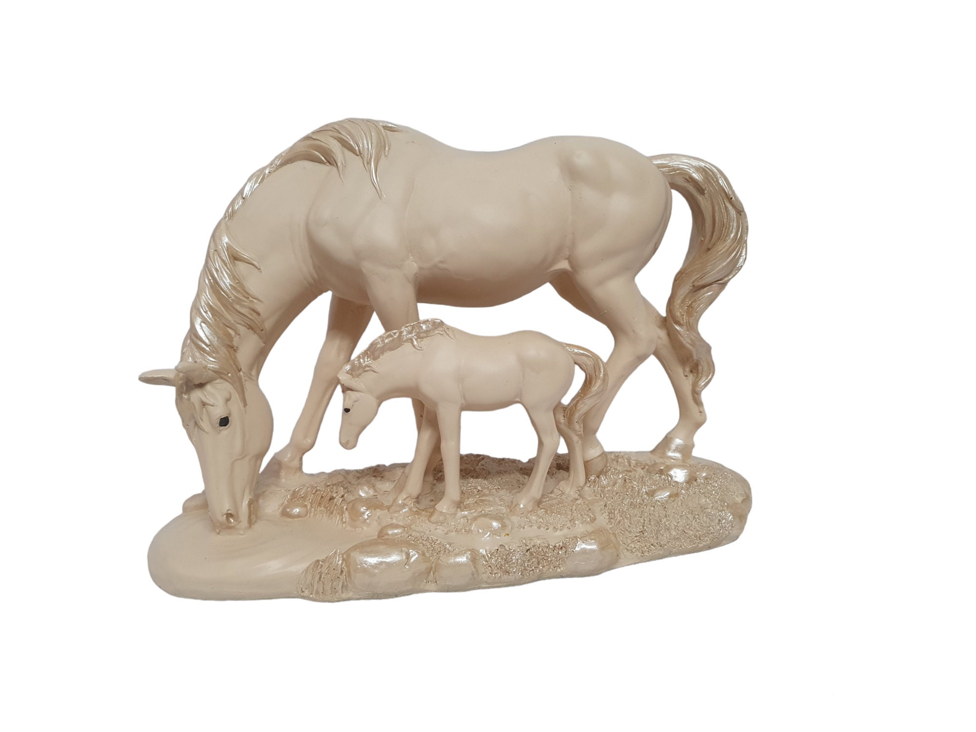 TCG 21cm 3D Horse With Baby Statue Add Strength & Mother Love. Best for ...