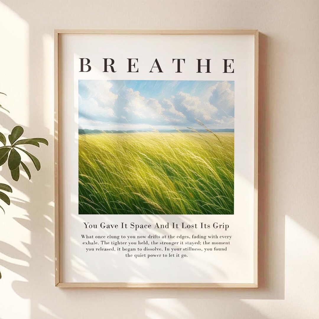 Breathe Printable Digital Wall Art Home Decor Gift Self Improvement ...