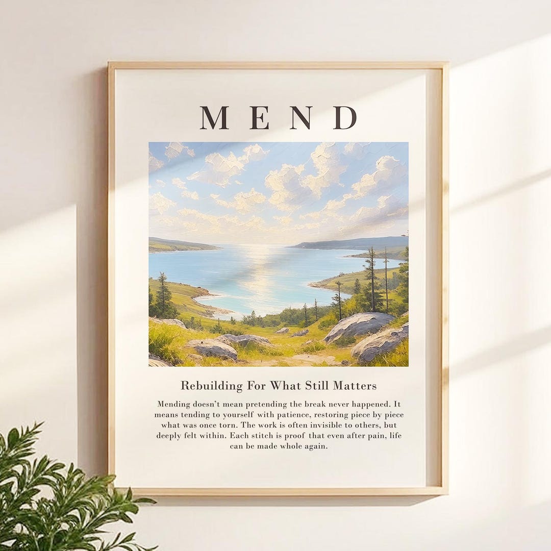 Mend Printable Digital Wall Art Home Decor Gift Self Improvement Mental ...