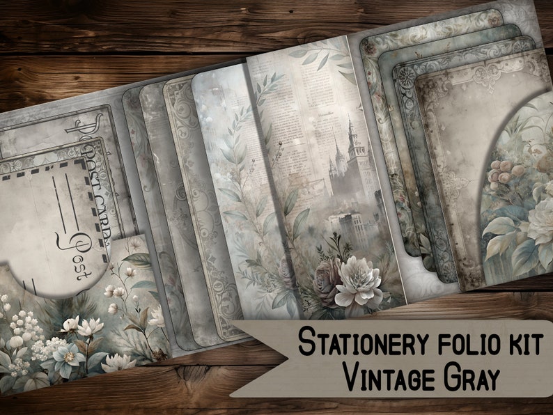 Vintage Folio Card Holder Digital Printable Vintage Junkjournal ...