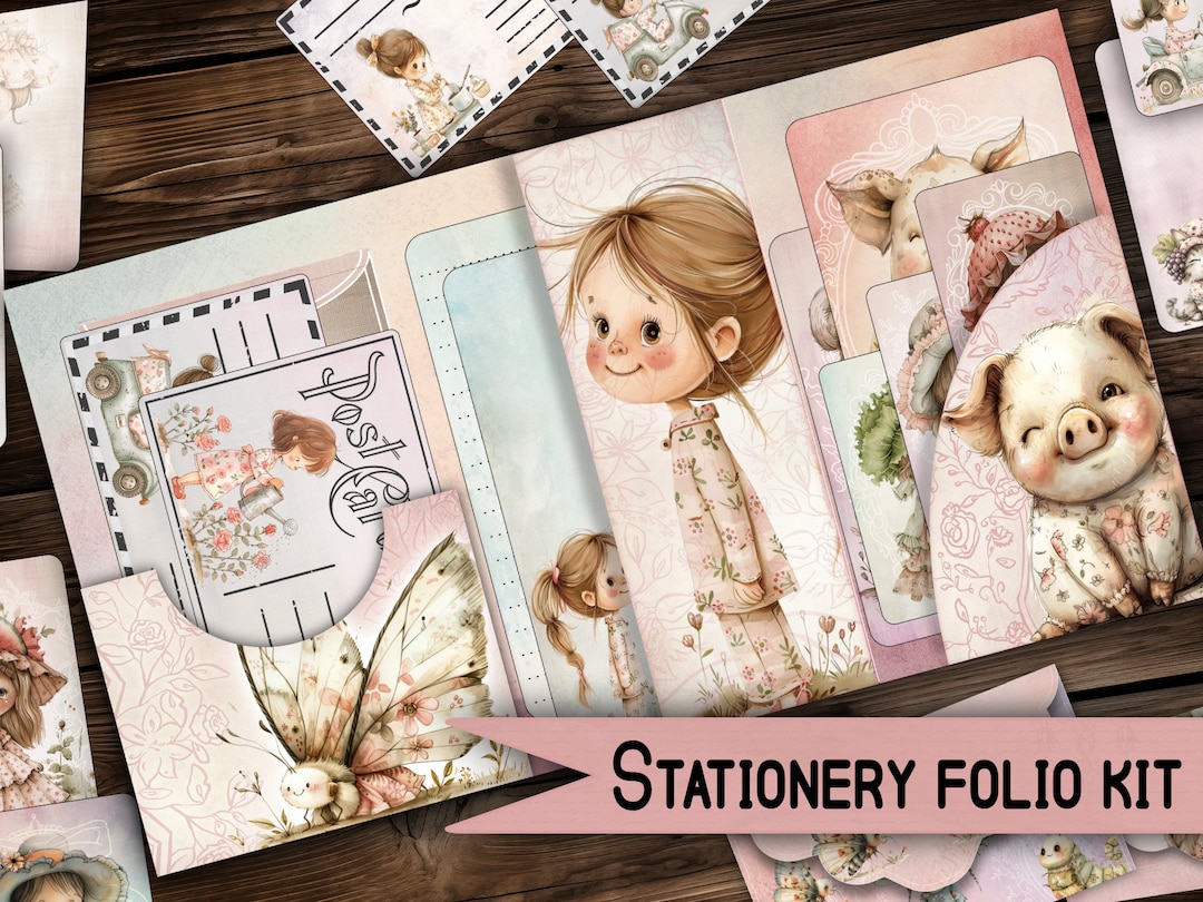 Vintage Folio Card Holder Digital Printable Vintage Junkjournal ...