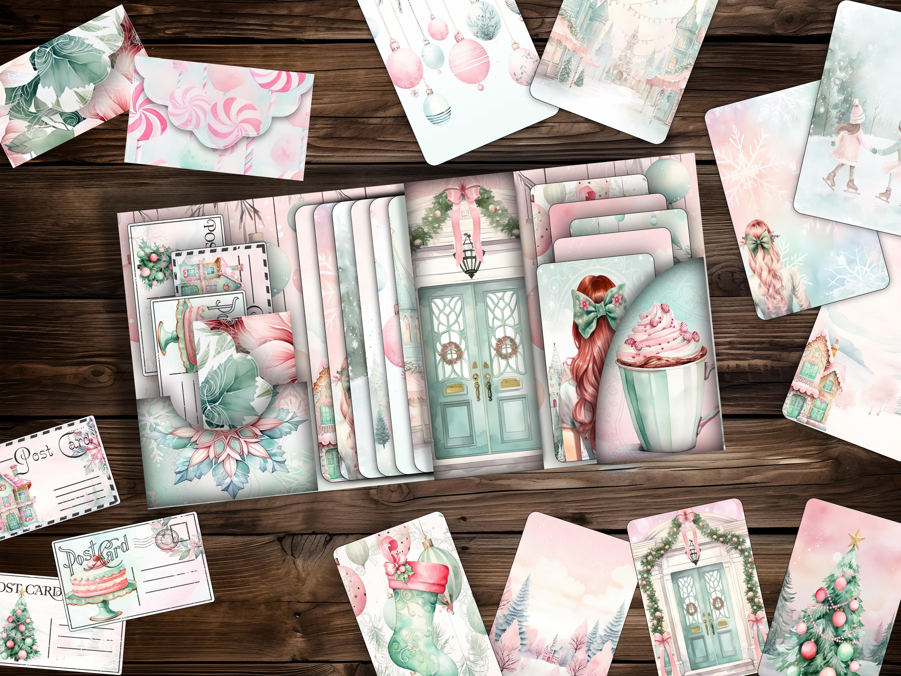 Christmas Vintage Folio Card Holder Digital Printable Vintage ...
