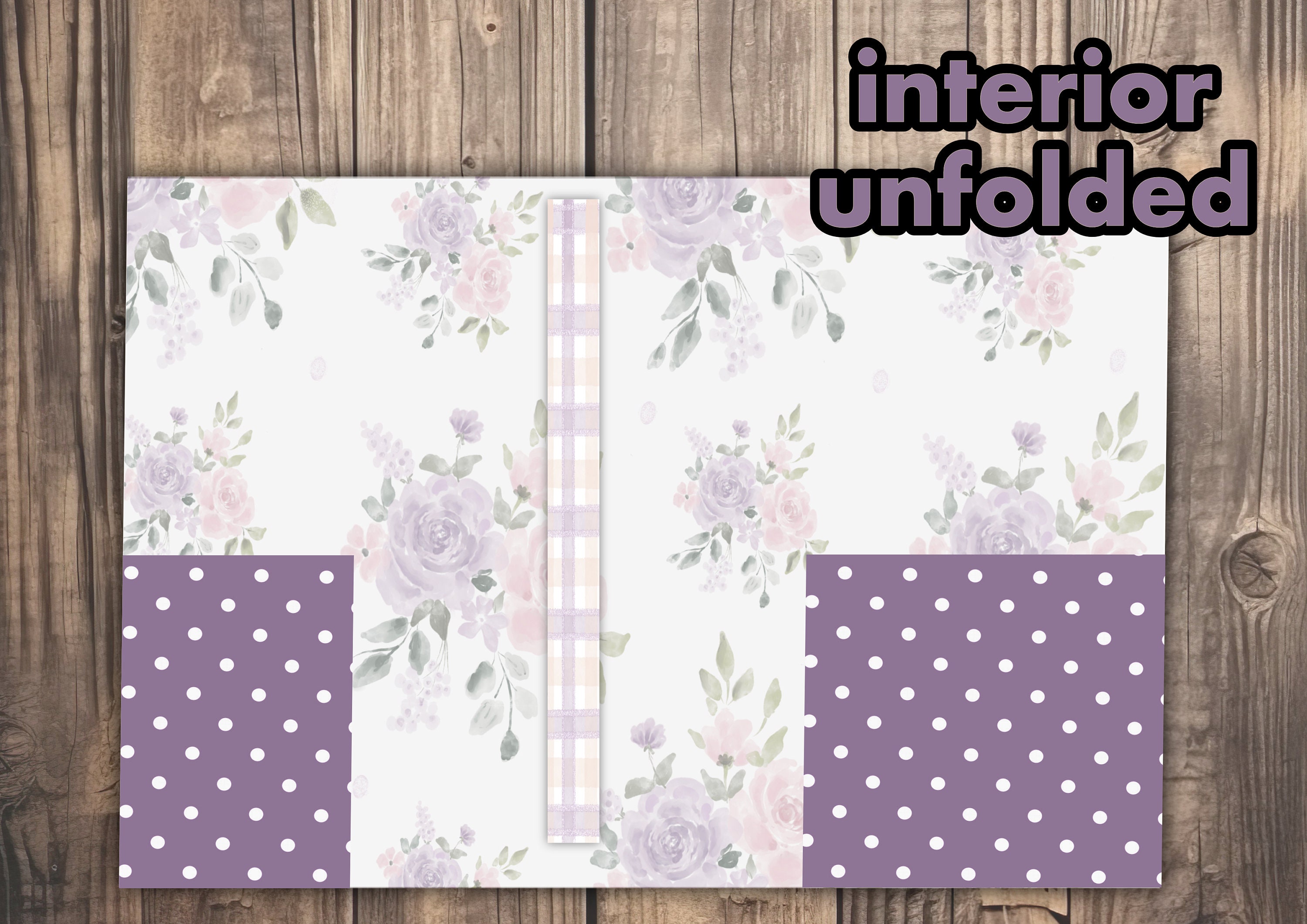 Purple Folio Card Holder Digital Printable Folio Vintage Girls Cute ...