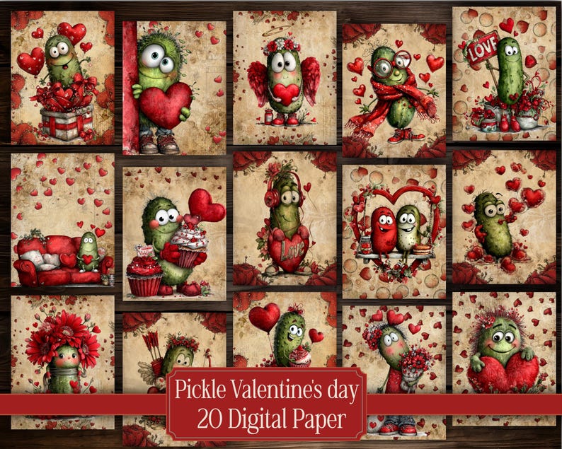 Printable Papers Valentine's Day Vintage Folio Digital Gift Junk ...
