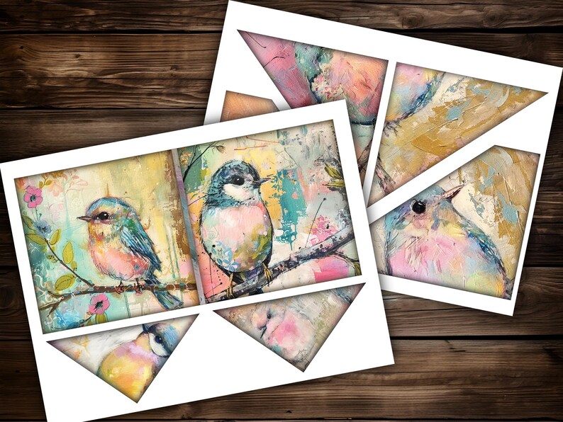 Digital Scrapbooking Kit Bird Folio Template Vintage Style Album ...