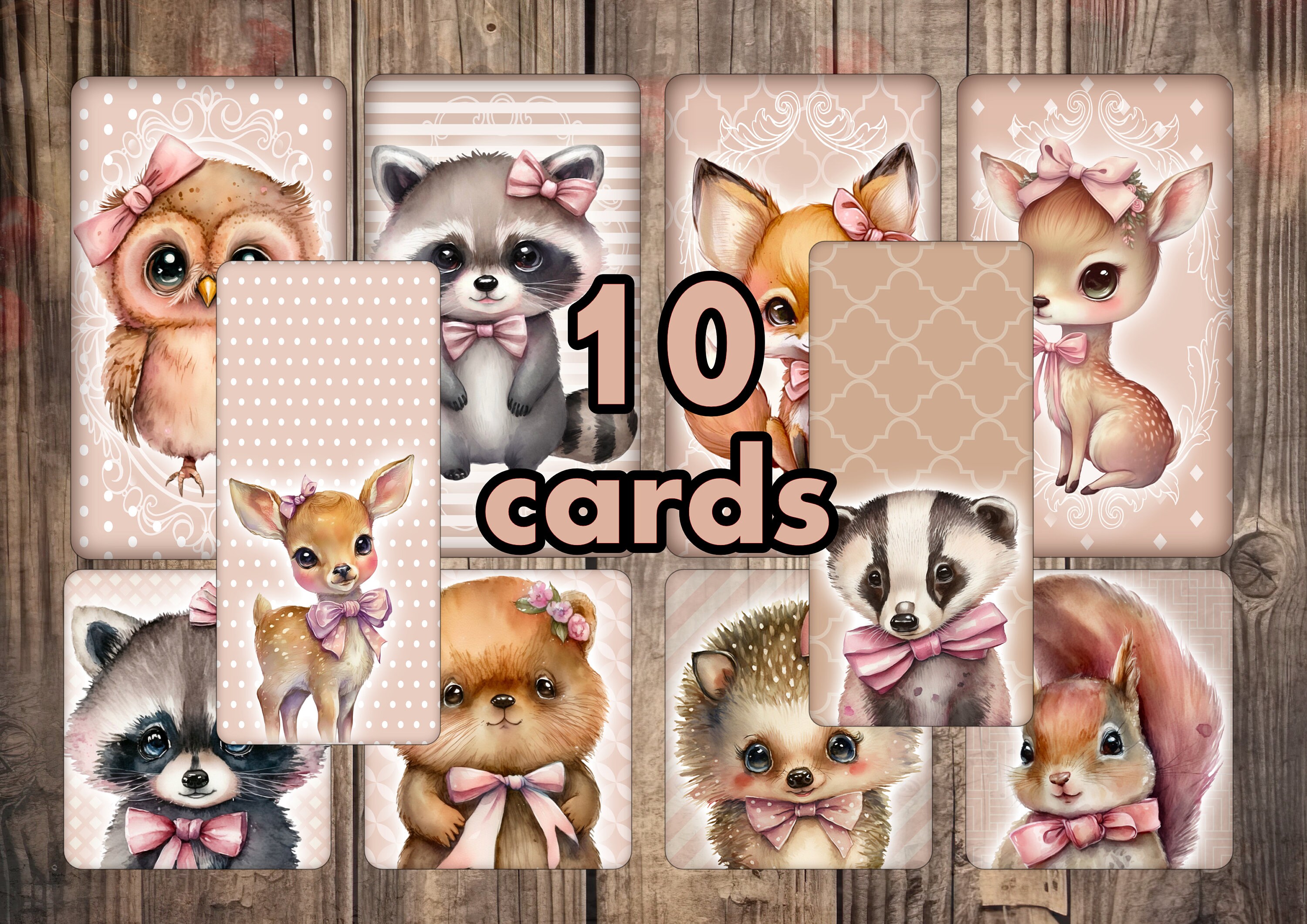 Pink Folio Card Holder Digital Printable Folio Vintage Girls Cute ...