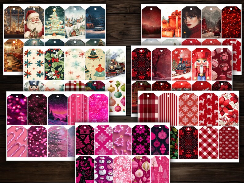Christmas Tags Mega Kit Printable Mega Kit Pages Digital Paper Pack ...
