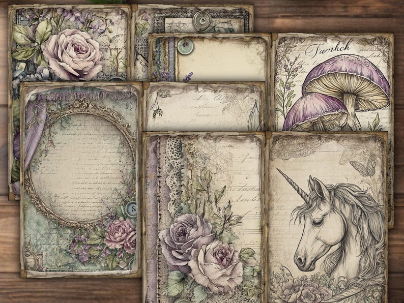 Fairytale Junk Journal Kit Printable Vintage Fantasy Ephemera Paper ...