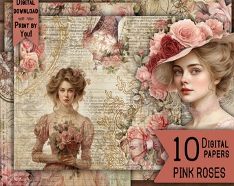 PINK Ballet Junk Journal Pages Digital Download Scrapbook - Etsy