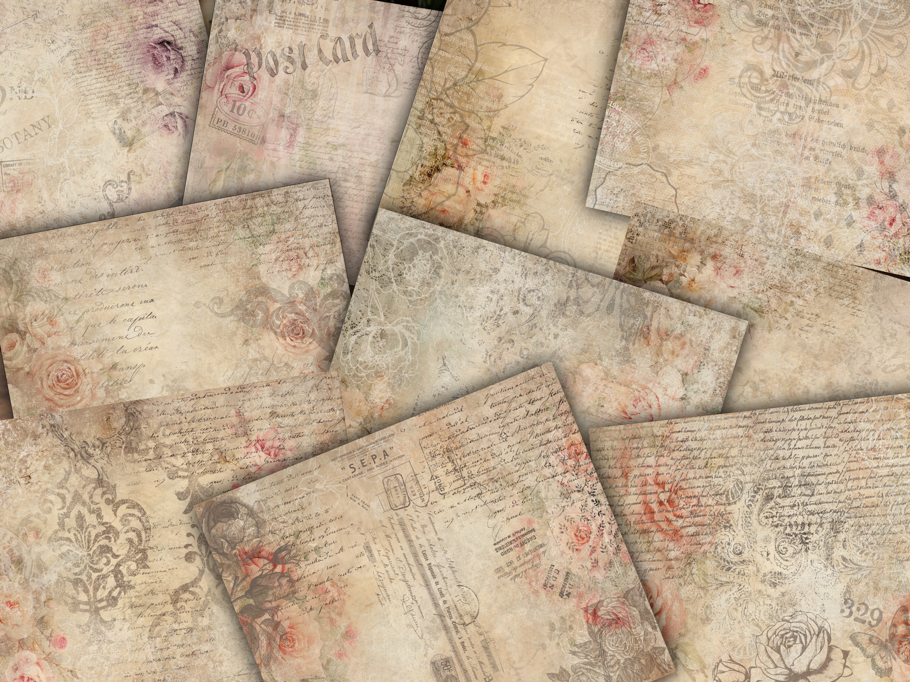 Digital Paper Pack Digital Download Scrapbook Paper Kit Collage Sheet ...