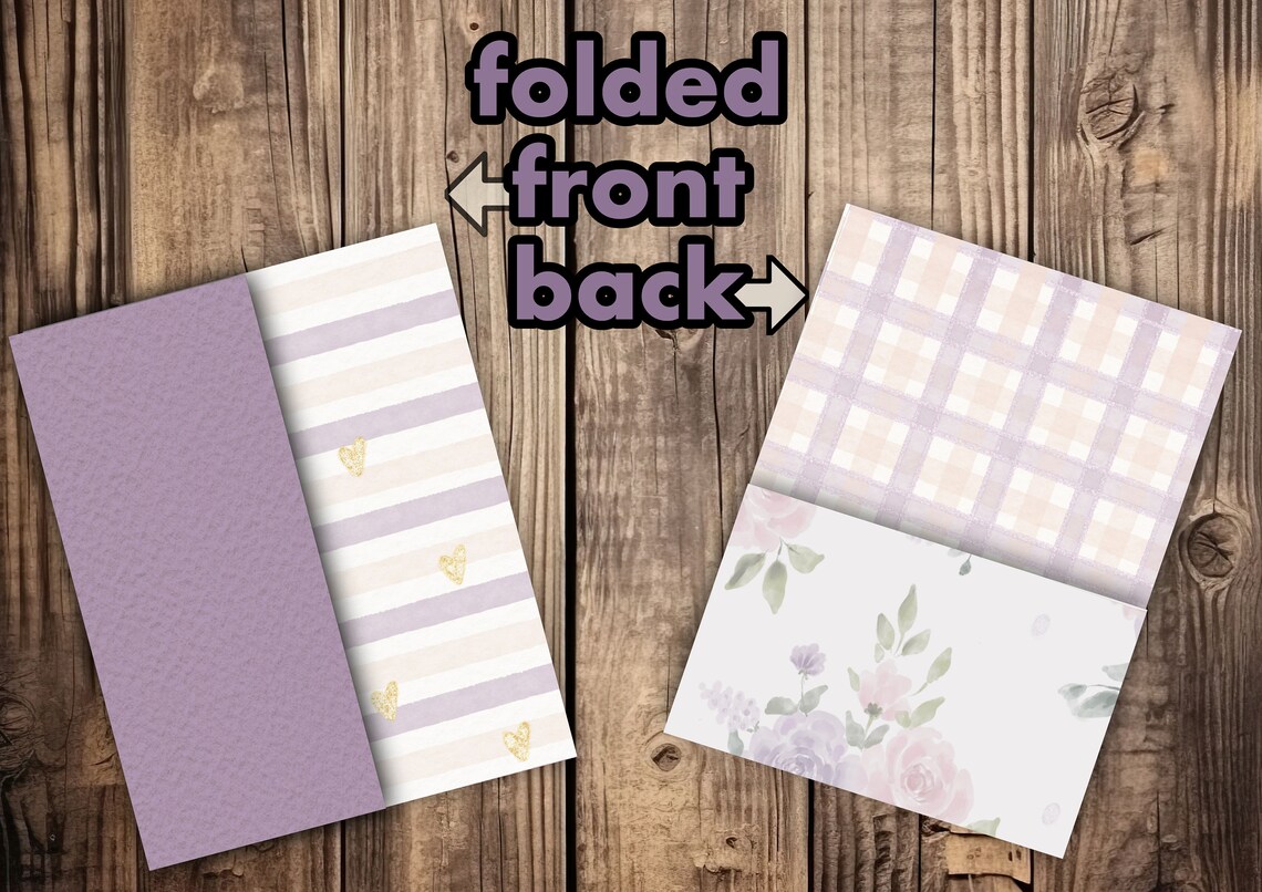 Purple Folio Card Holder Digital Printable Folio Vintage Girls Cute ...