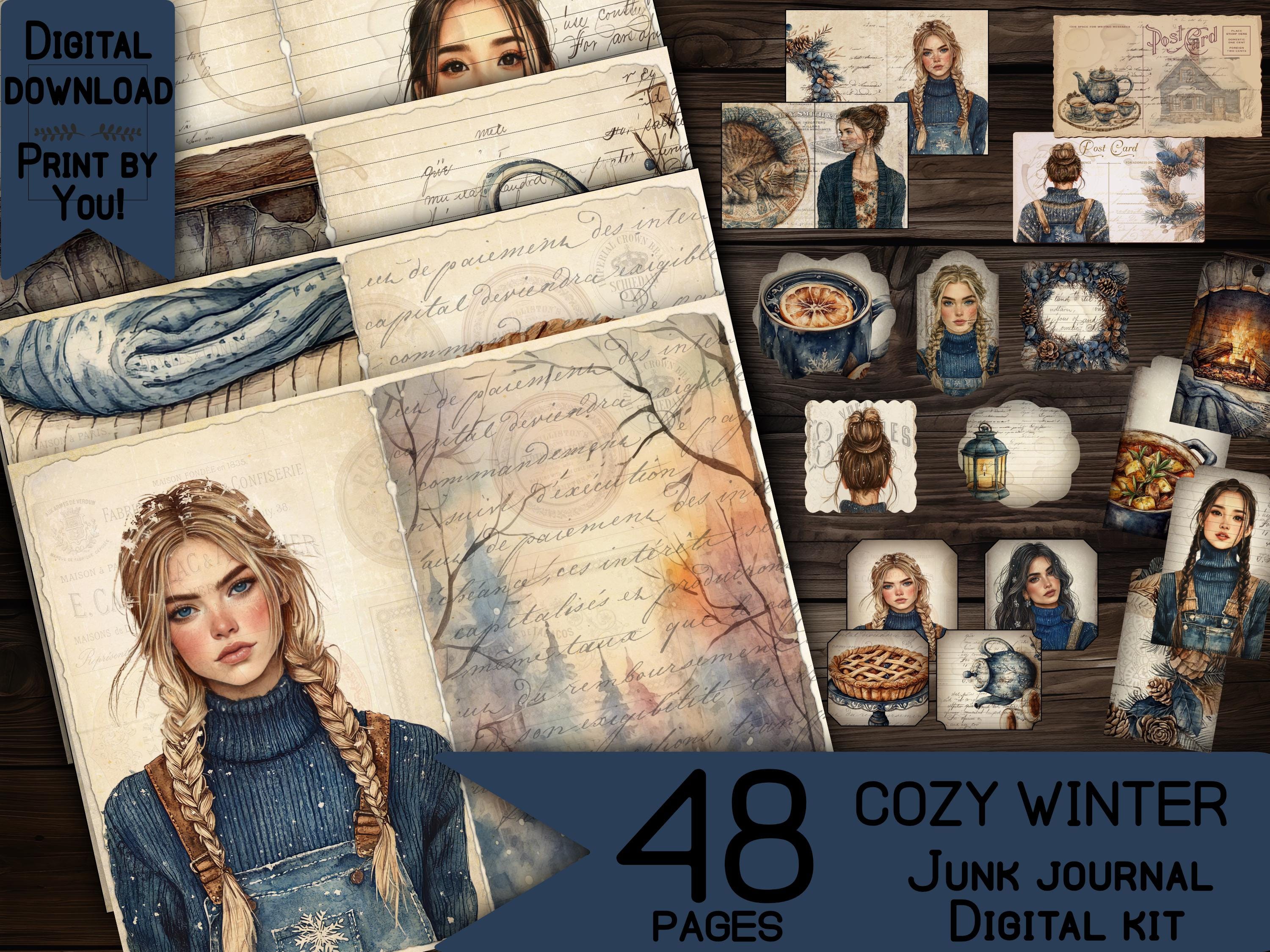Junk Journal Kit Complete Printable Journals Digital Paper Vintage ...