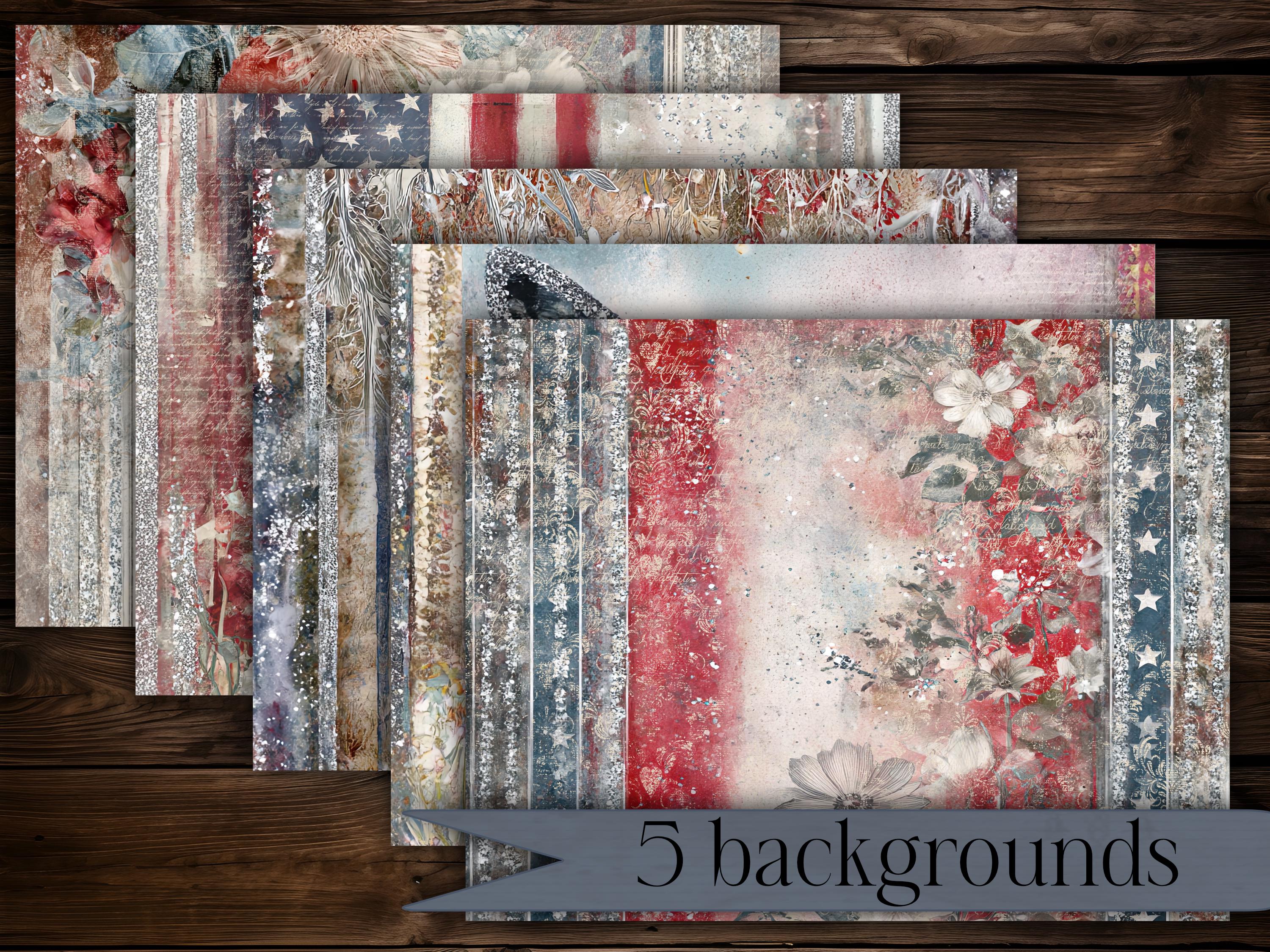July 4th Stationery Folio Kit Printable Vintage Americana Junk Journal ...