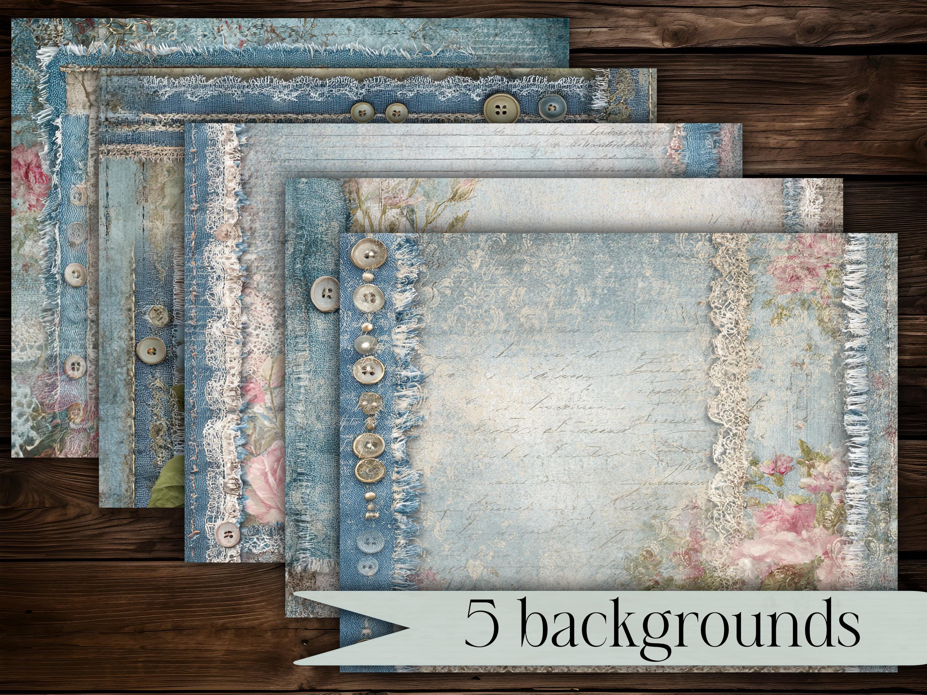 Lace Stationery Folio Kit Printable Floral Junk Journal Ephemera Paper ...