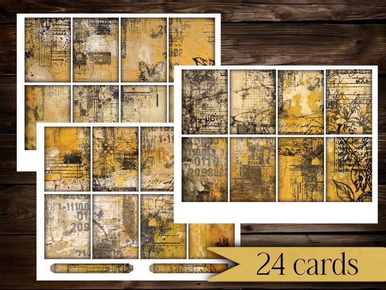 ATC Cards Printable Digital Scrapbooking Kit Mixed Media Folio Template ...