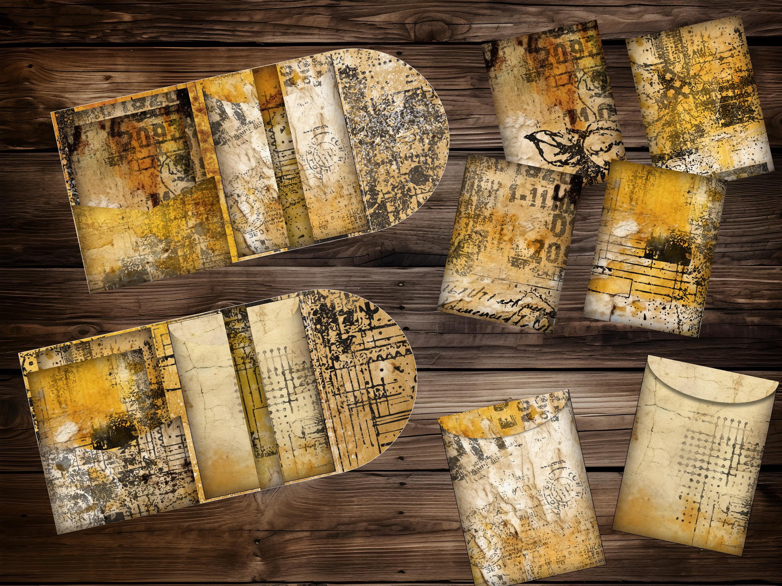 ATC Cards Printable Digital Scrapbooking Kit Mixed Media Folio Template ...
