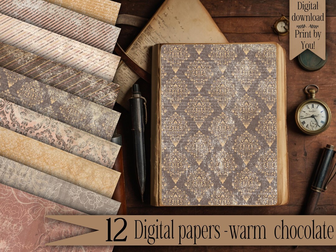 Vintage Craft Paper Pack Digital Download Mixed Media Supply Junk ...