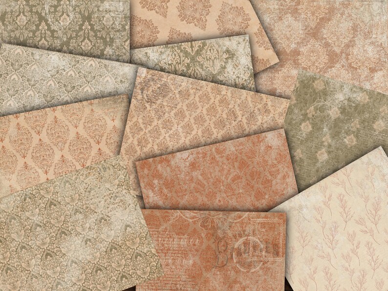 Vintage Craft Paper Pack Digital Download Mixed Media Supply Junk ...