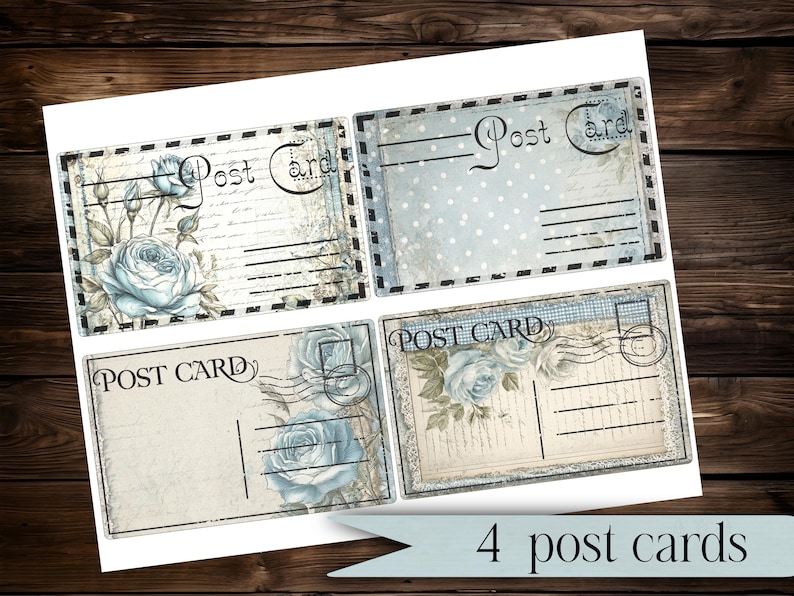 Vintage Folio Set Card Holder Digital Printable Vintage Stationery ...
