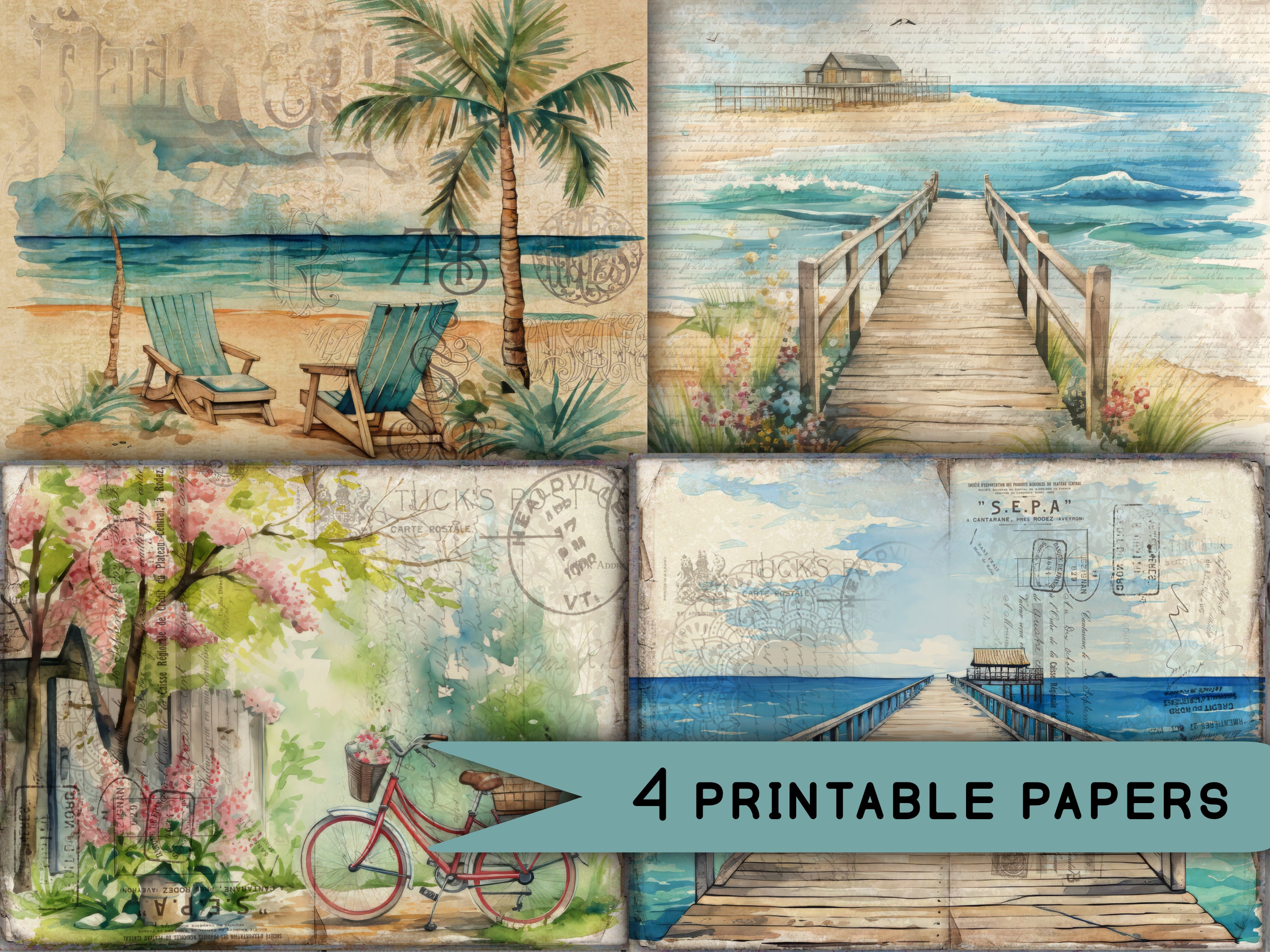 Junk Journal Kit Complete Printable Journals Digital Paper Vintage ...