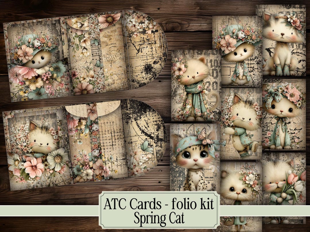 Spring Dog ATC Folio Kit for Junk Journals Printable ATC Cards ...