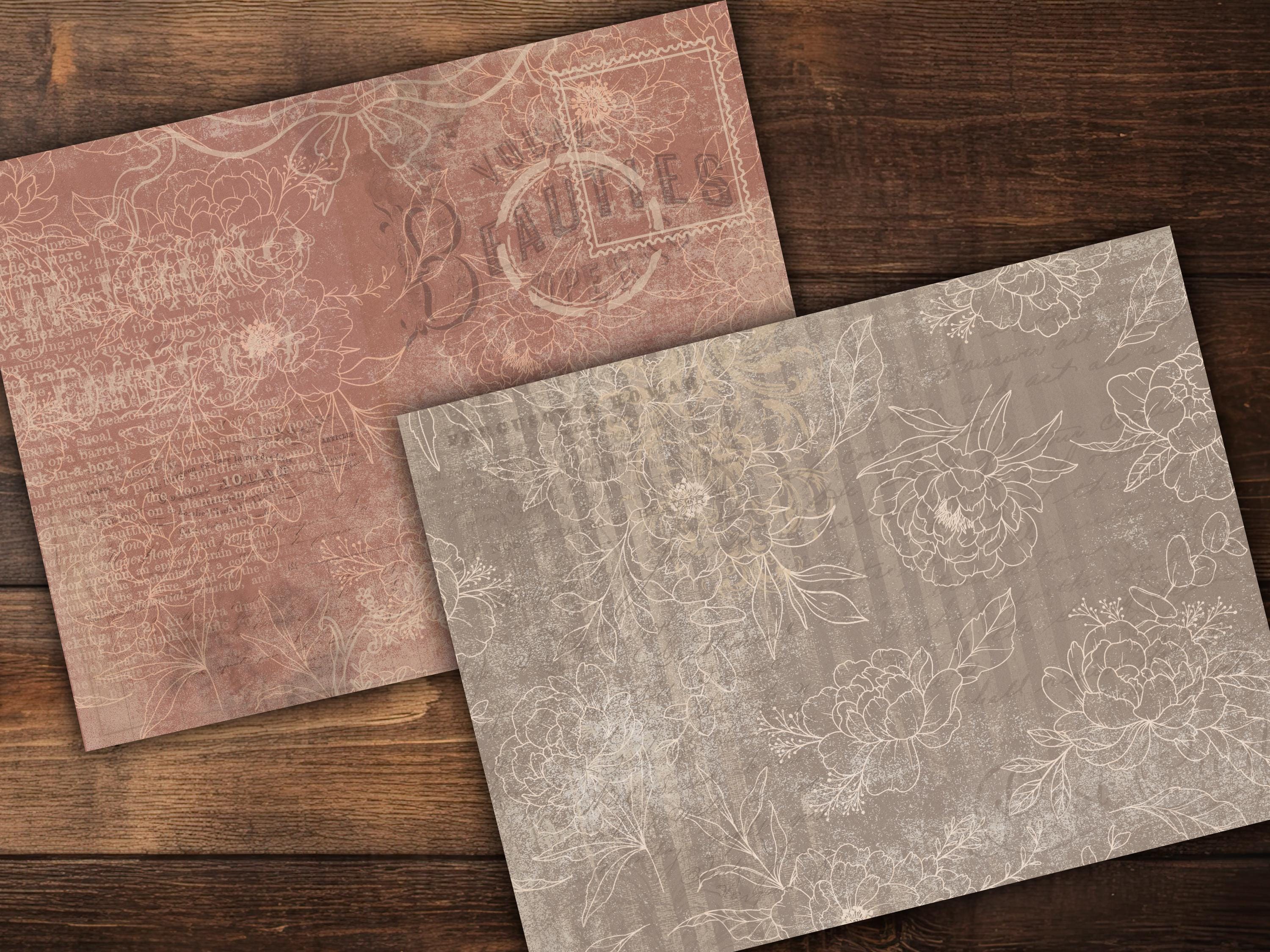 Vintage Craft Paper Pack Digital Download Mixed Media Supply Junk ...