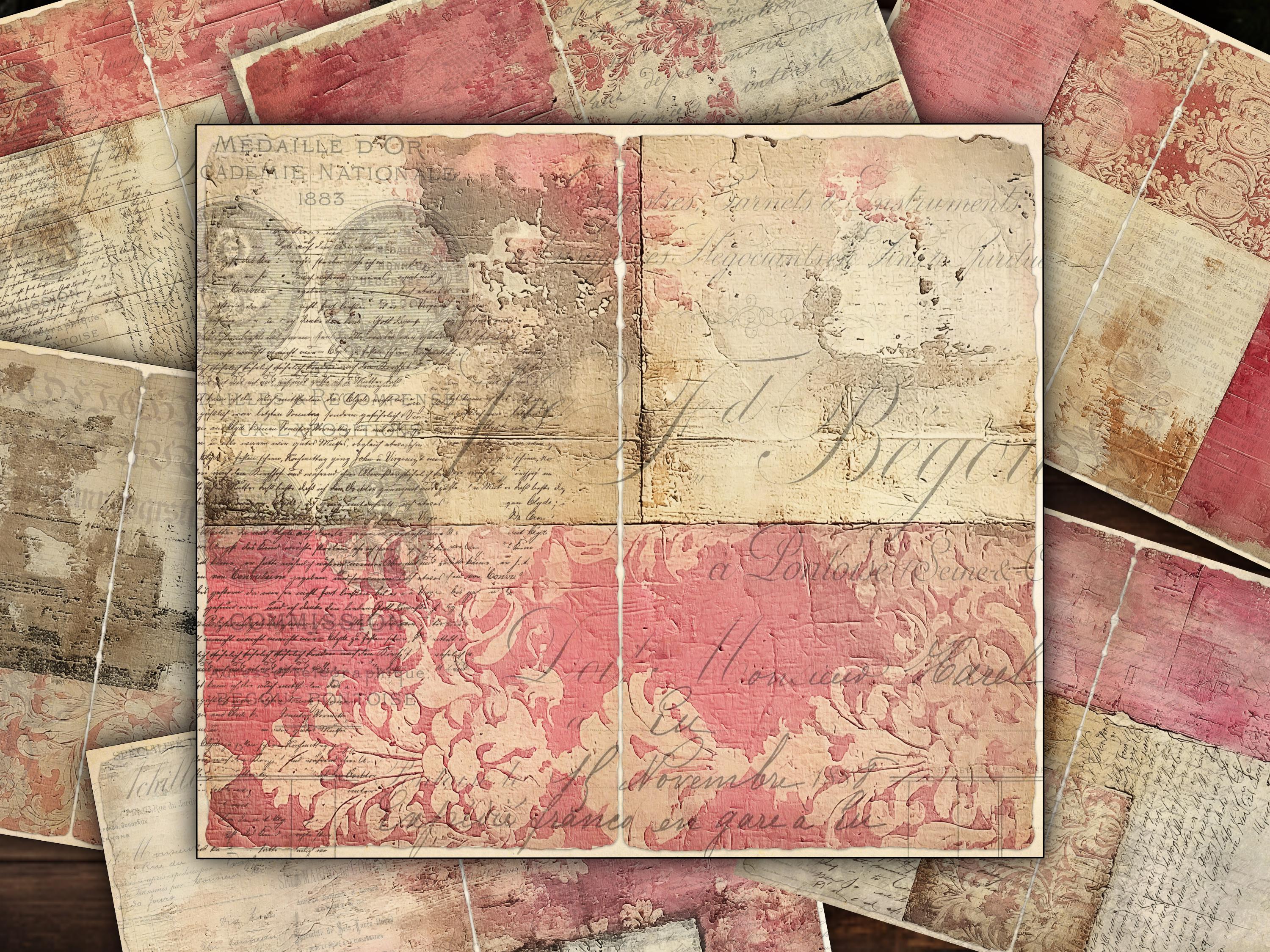 Junk Journal Page Vintage Craft Paper Pack Digital Download Mixed Media ...